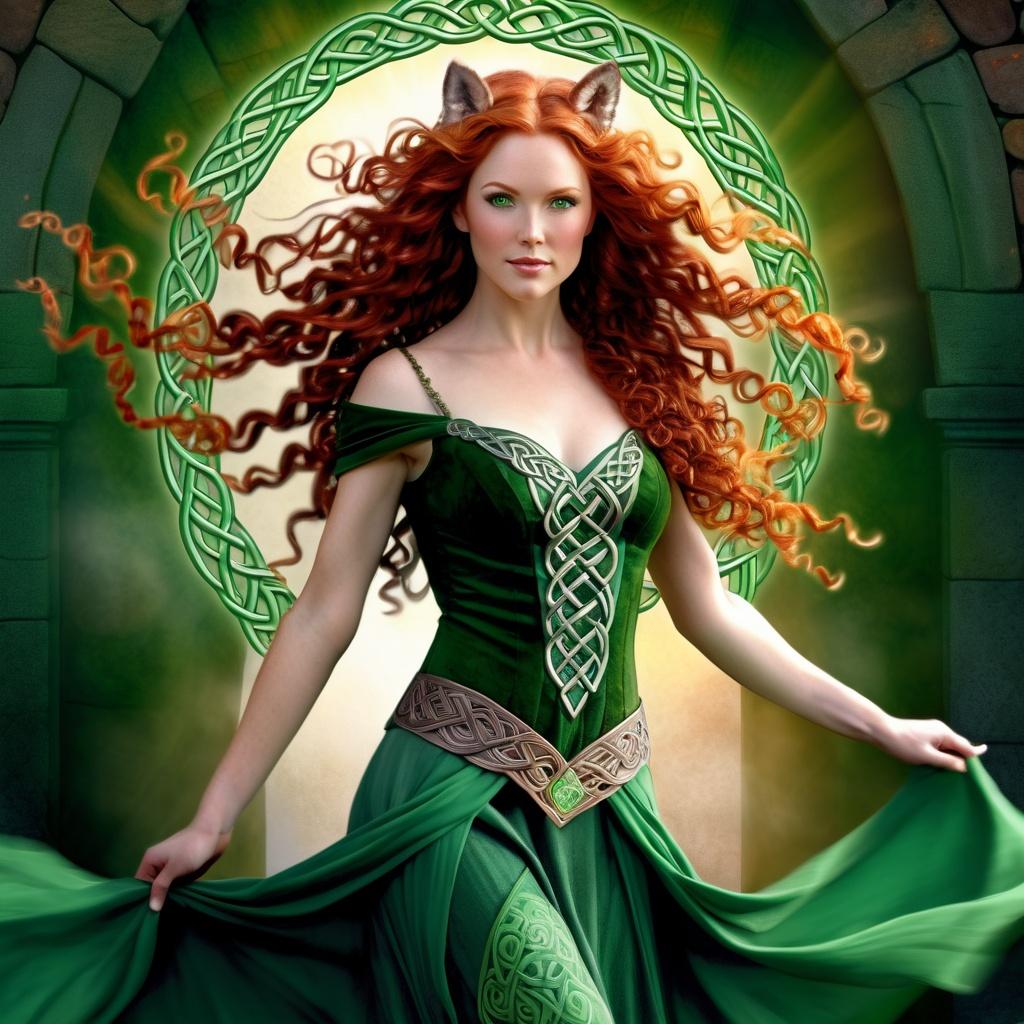 full body view, no cat, playful pose, Celtic background