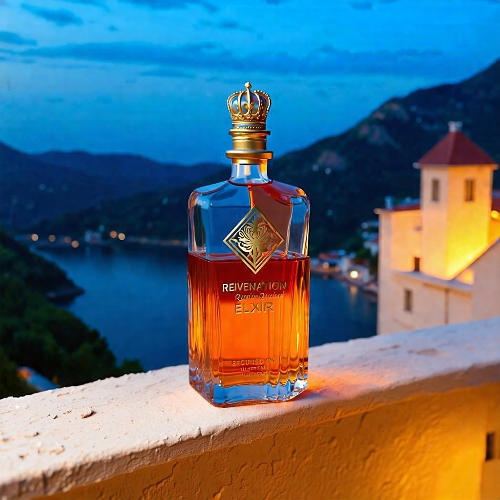 a bottle of rejuvenation elixir sitting on a ledge o...