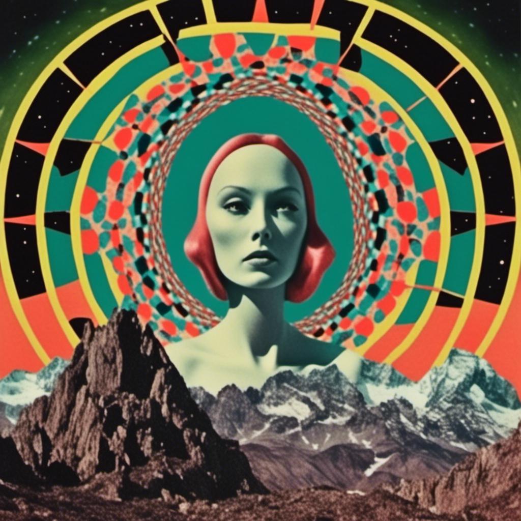 a surreal trippy psychedelic collage evoking the fee...