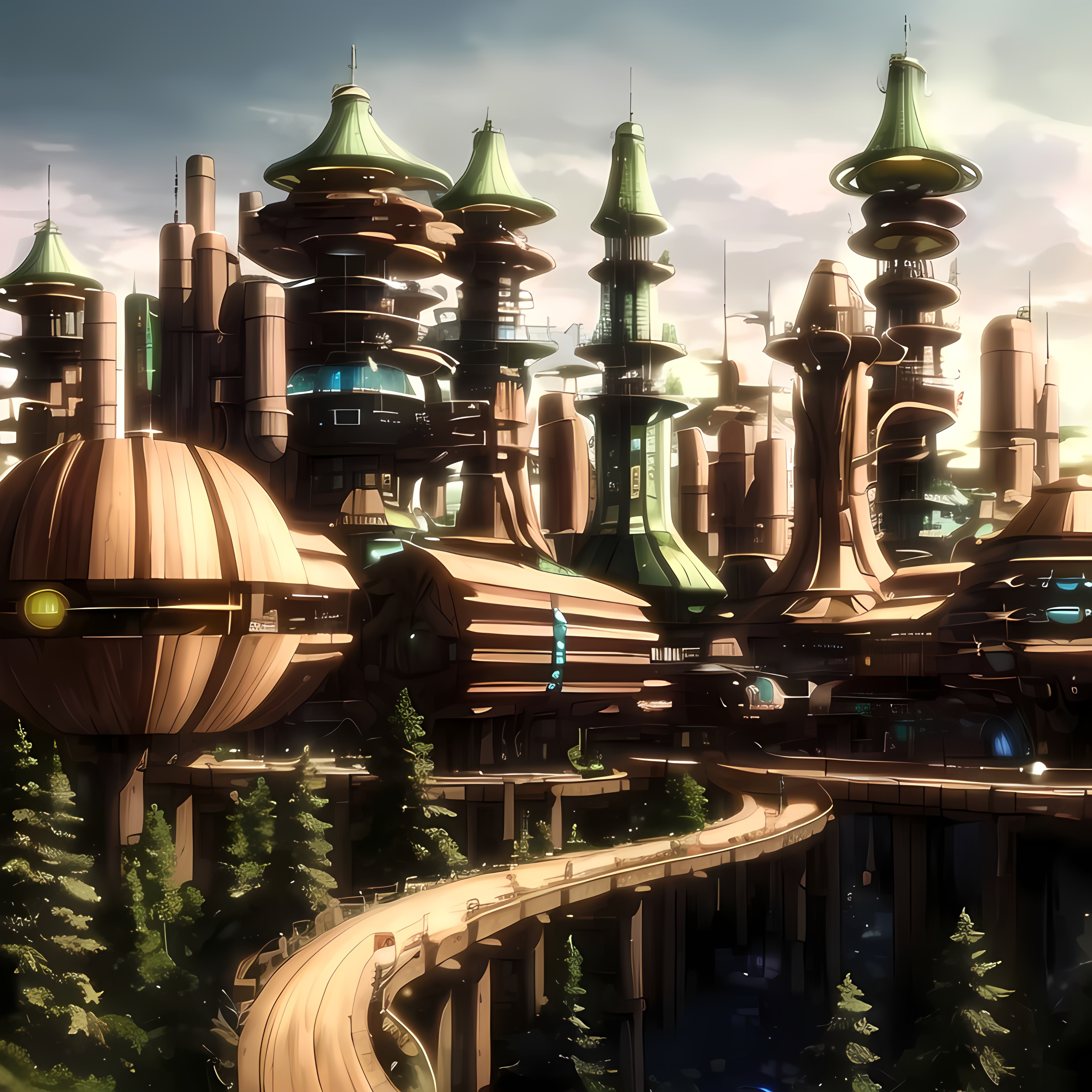 Futuristic Fantasy, Futuristic Cityscape, 2D Animati...