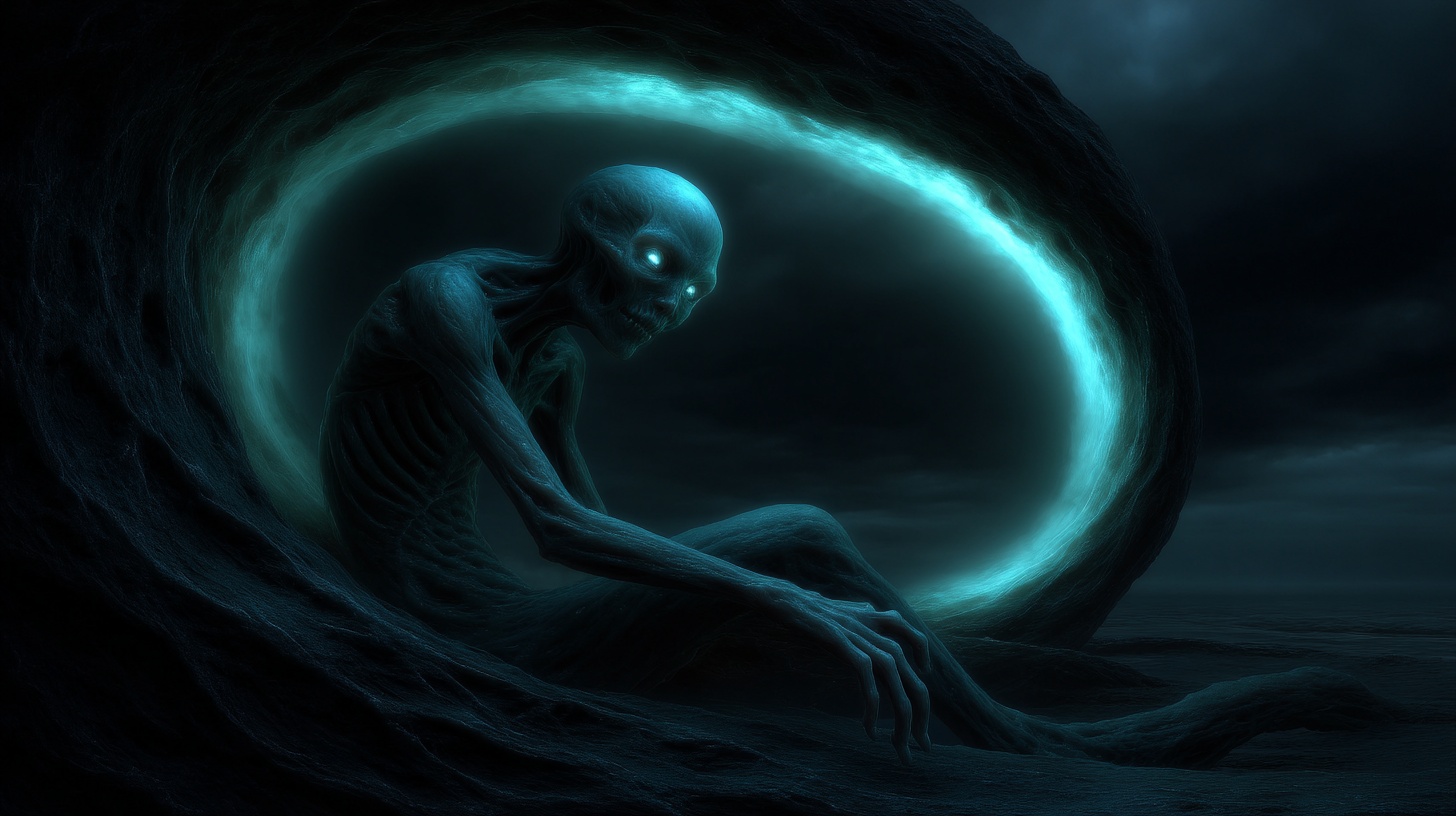Twisted, spectral forms, claw their way from a swirl...