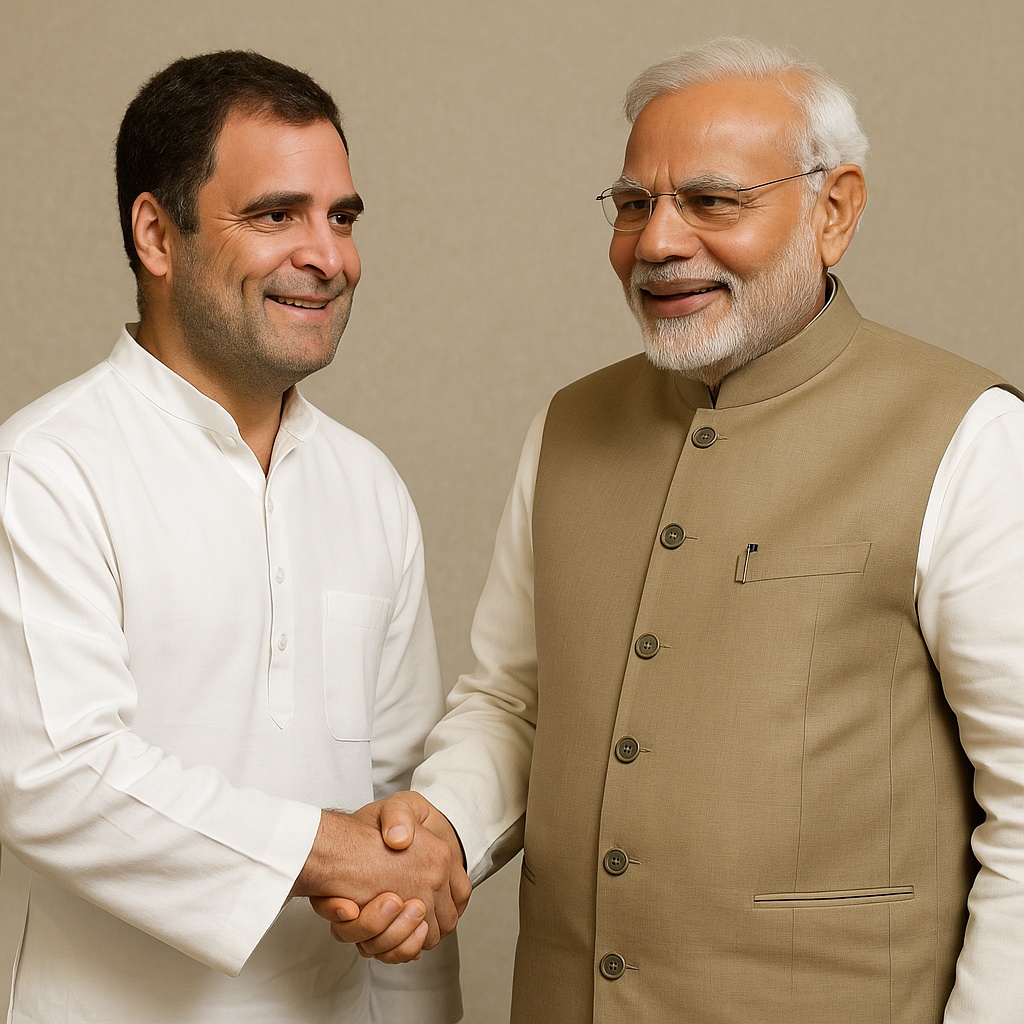 Modi and Rahul Gandhi dancing