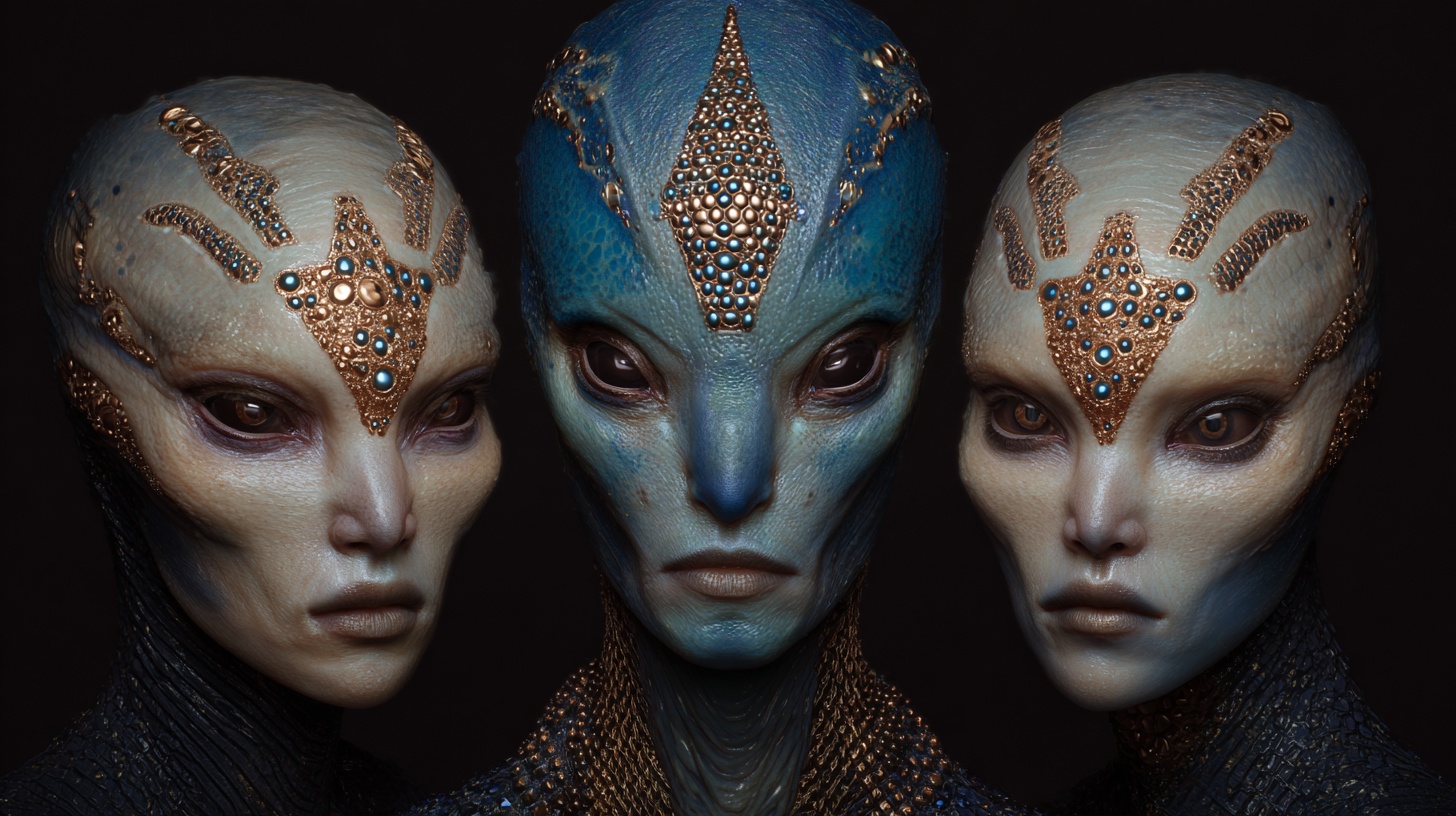 high-end alien supermodels