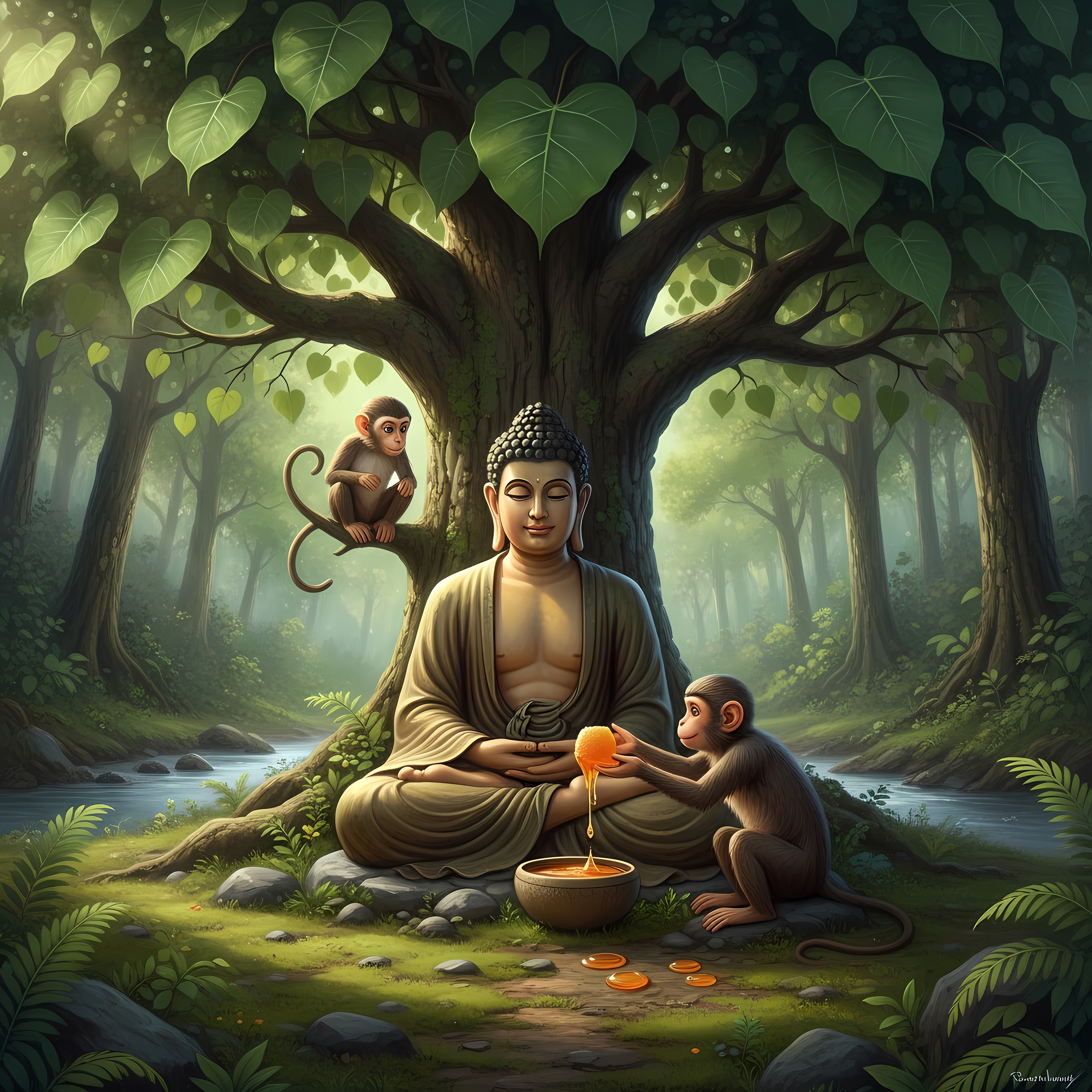 give me duddha and the monkey offering to the dana...
