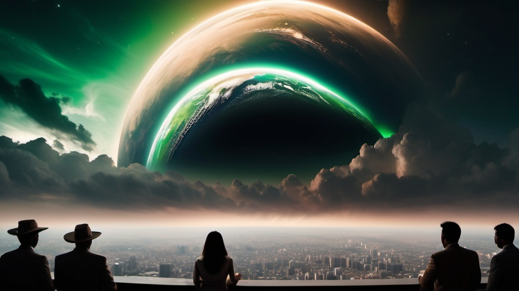 An inmense brown eye sillouette of cosmic scale obse...