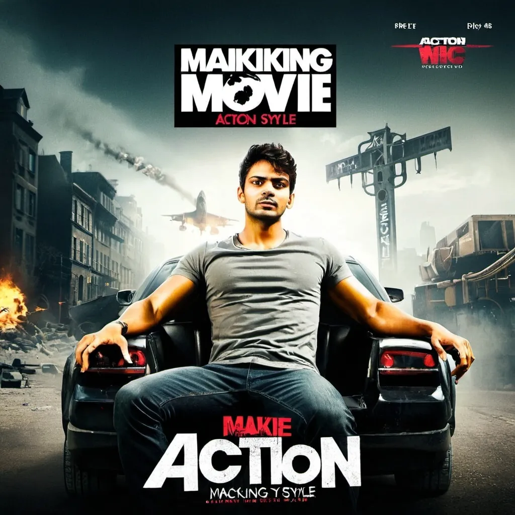 movie poster making Action style