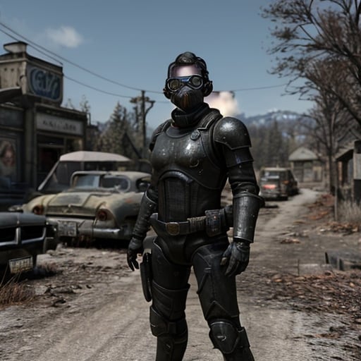 Fallout 76 black sheriff hate, face mask with smile...