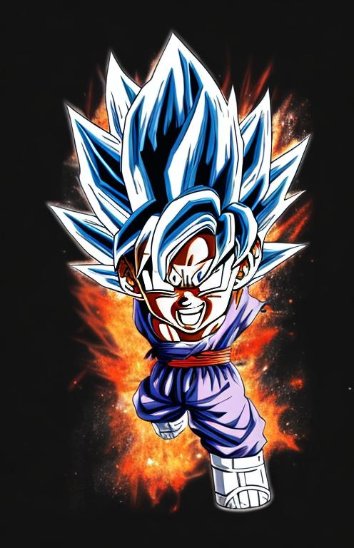 High quality illustration of Goku, dark palette colo... | OpenArt
