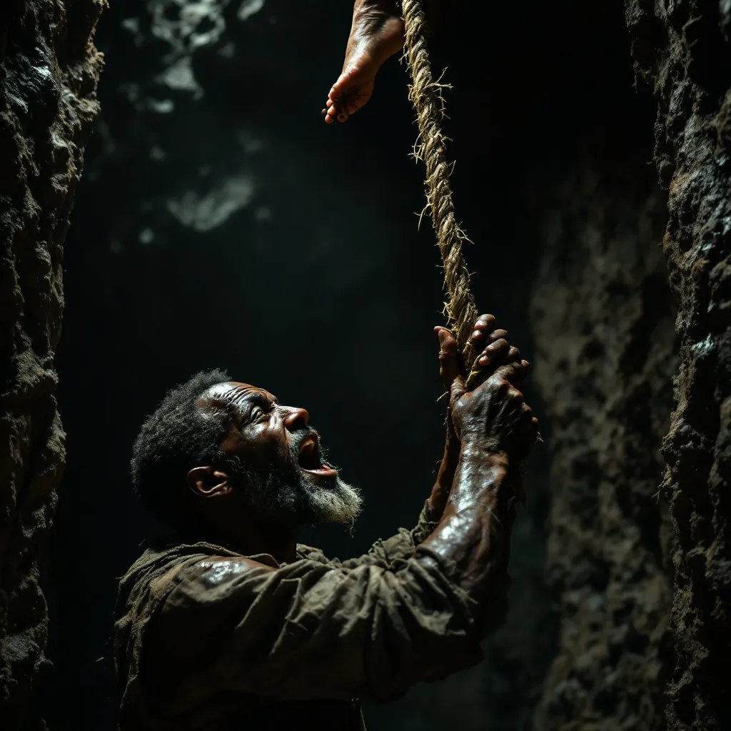 An African-American man with a determined, weary exp...