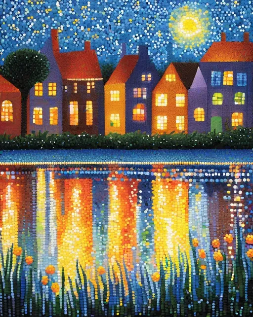 Craft a pointillist masterpiece portraying "will-o'-... | OpenArt