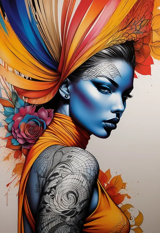 a highly detailed beautiful portrait in the style of... | OpenArt