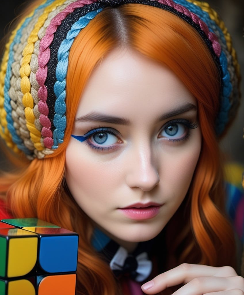 3/4 portrait of Alice in Wonderland, brokenhearted a...