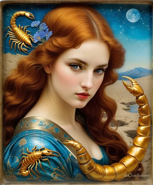 Scorpion beautiful ghostly woman, in scorpio zodiac... | OpenArt