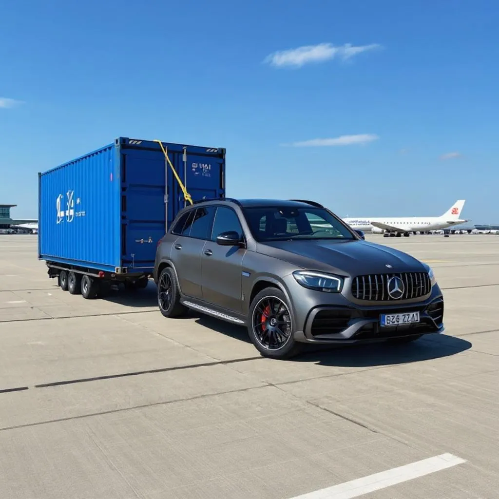 A sleek, metallic gray Mercedes-AMG GLE SUV stands p...