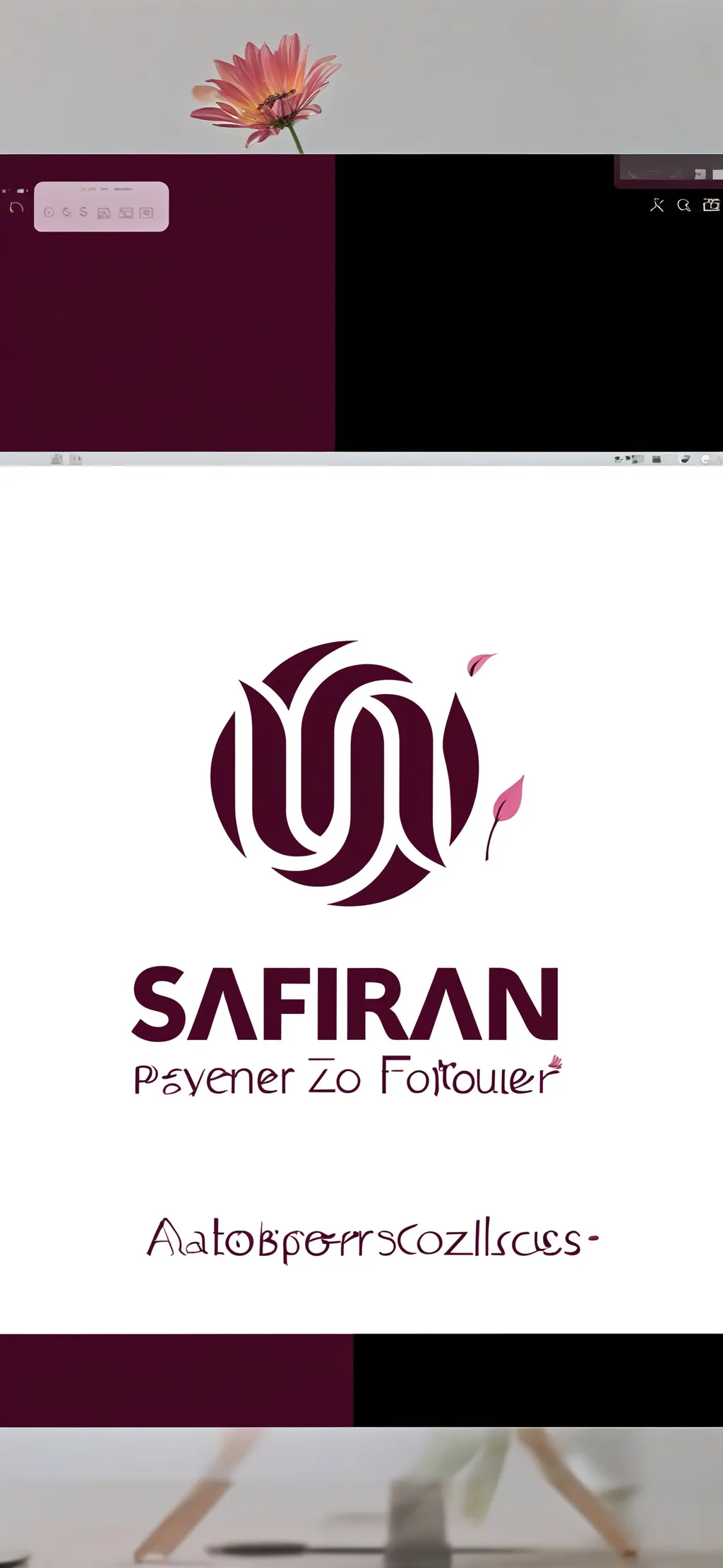 a logo for a flower - perfume company is shown on a...