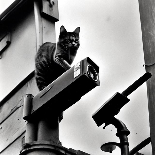 cat with cigar cctv