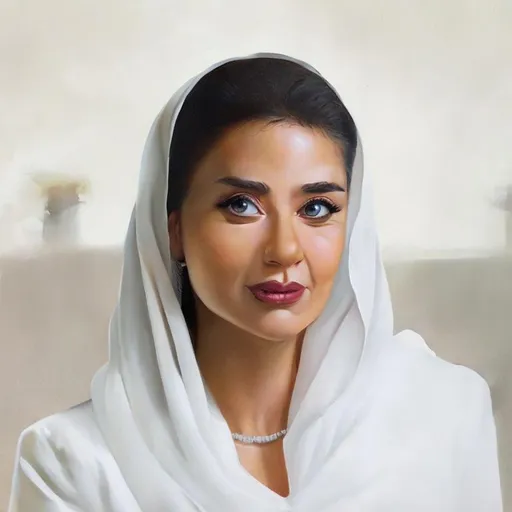 John Sargent painting , saudi lady standing, wearin... | OpenArt