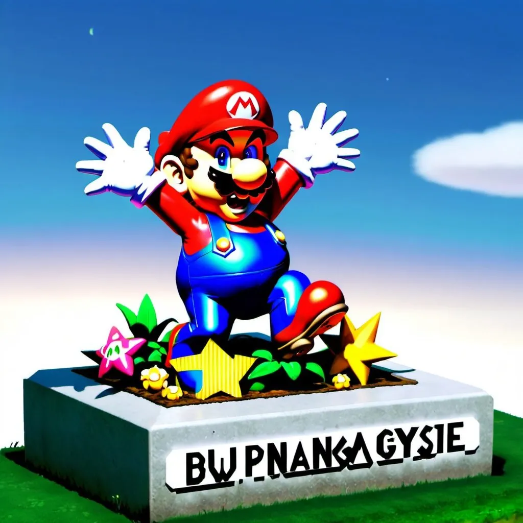super mario doing wupnamgangnum style on bowsers grave
