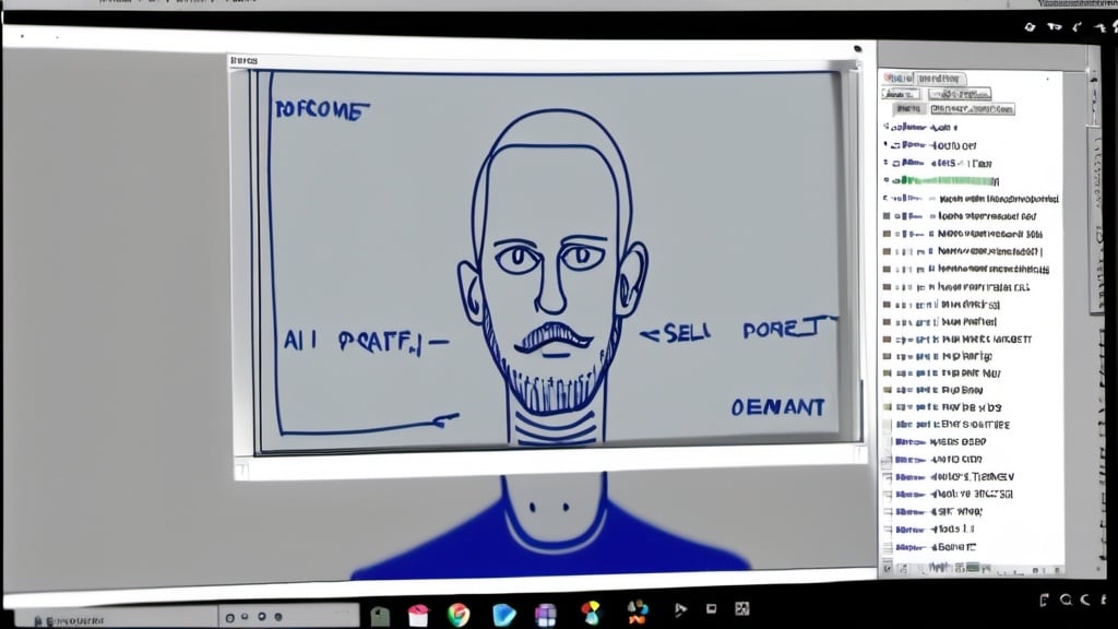 draw a normal computer screen with a browser window...