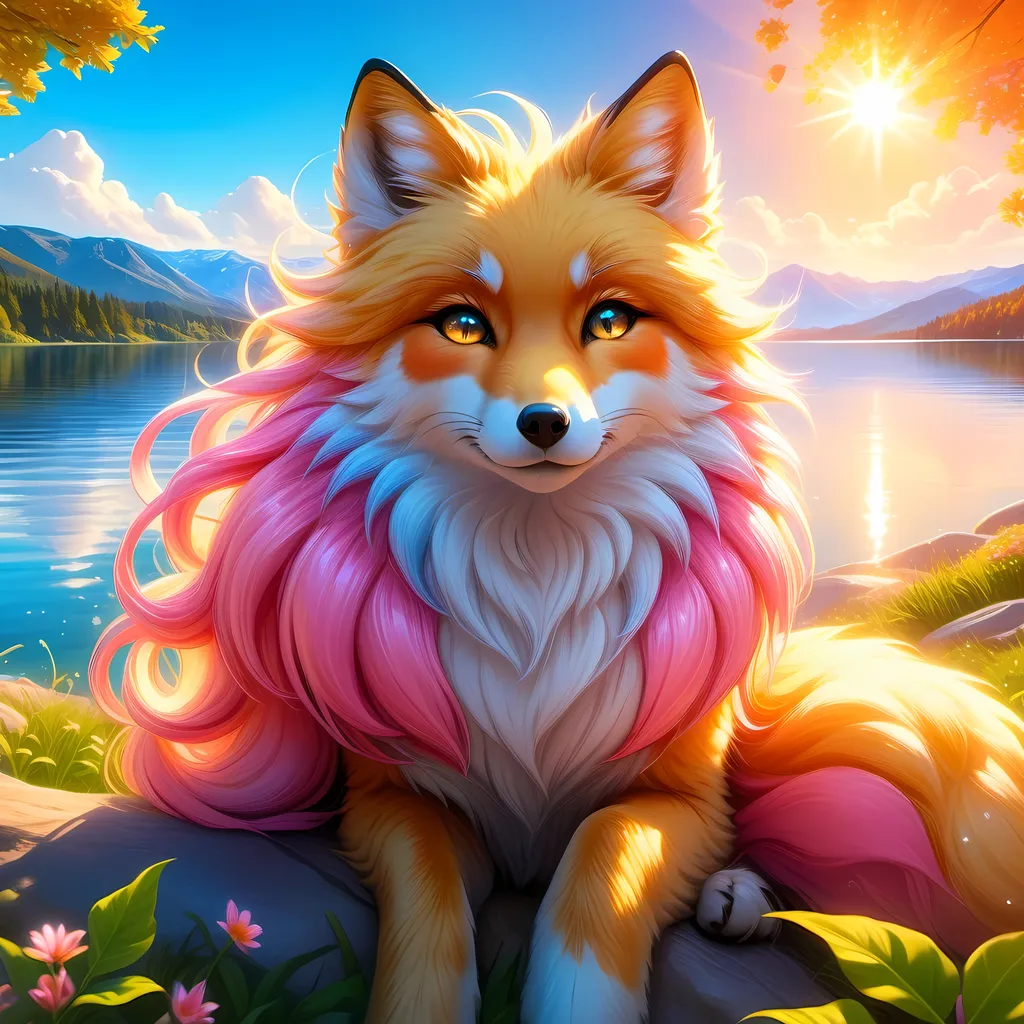 beautiful young golden fox prodigy with (white-gold... | OpenArt