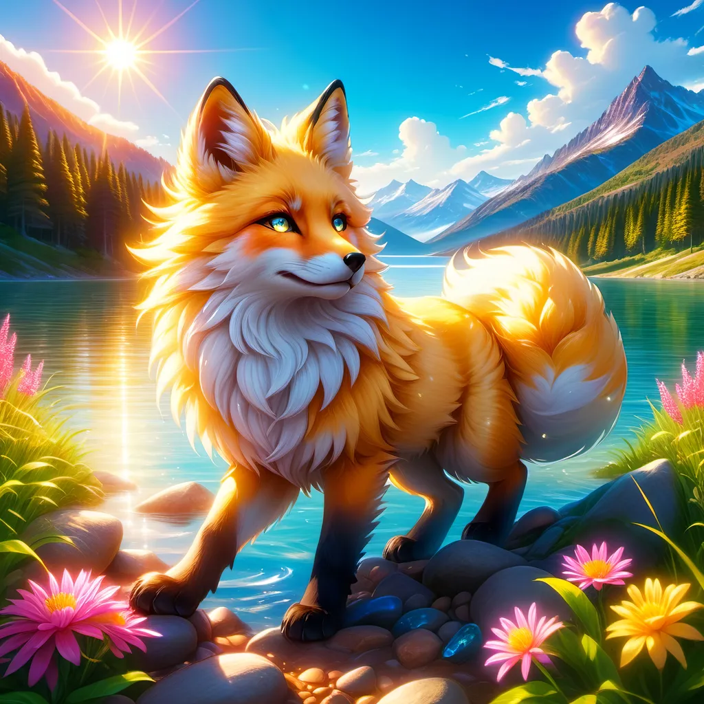 beautiful young golden fox prodigy with (white-gold...