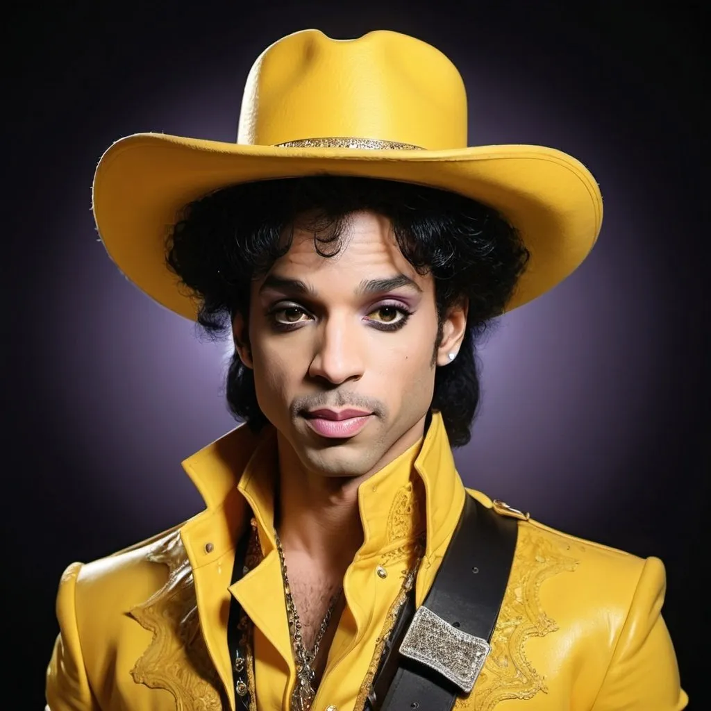 Create a modern picture of the musician prince weari...