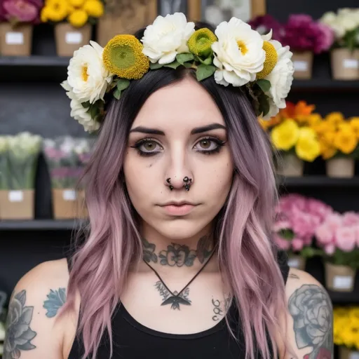 A plus sized 28 year old emo female with dark blonde...