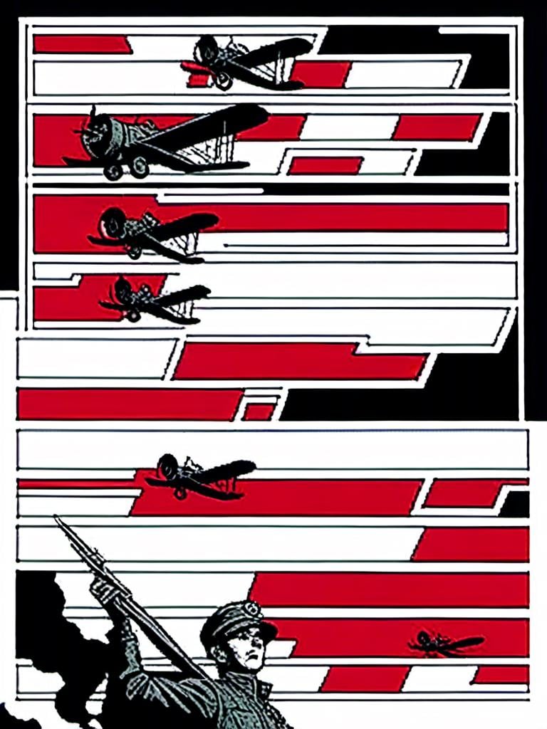 steampunk comic featuring red baron shoot a...