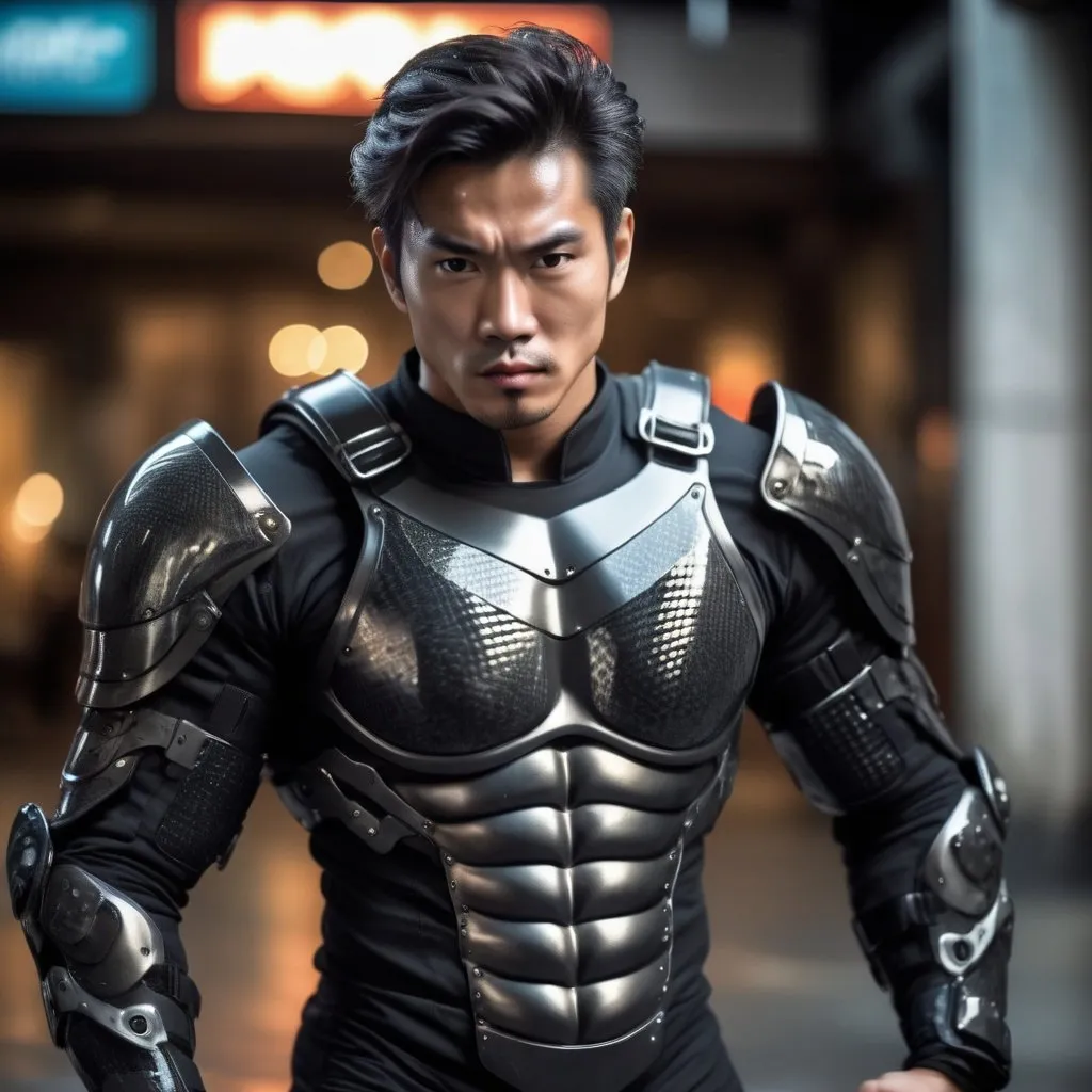 (shot from random side) action fighting pose, tight...