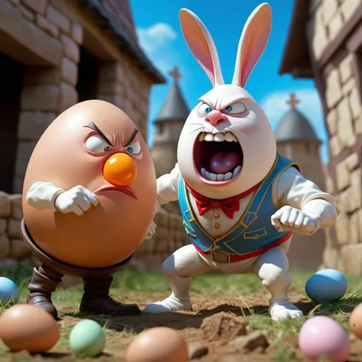 Jesus fighting Easter Bunny