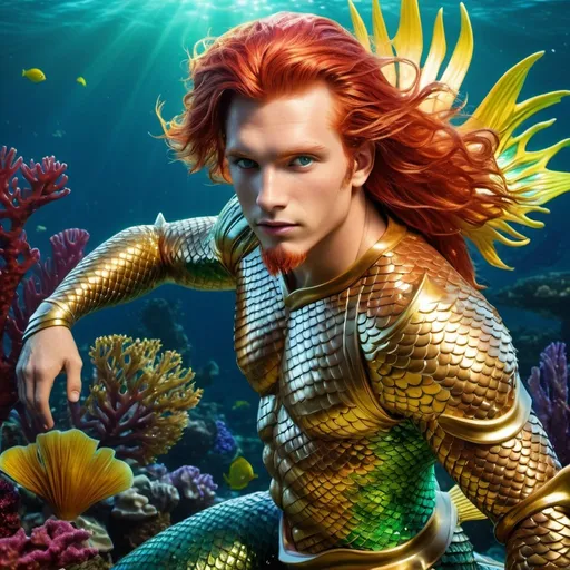 An award winning portrait of a red headed long hair...