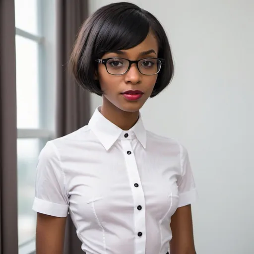 A Zaftig Nerd Ebony Women Wearing A Collar Wing Cla
