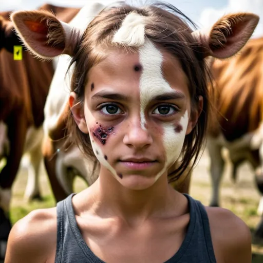 Grotesque warthog woman. Full body. UHD. Photorealis...