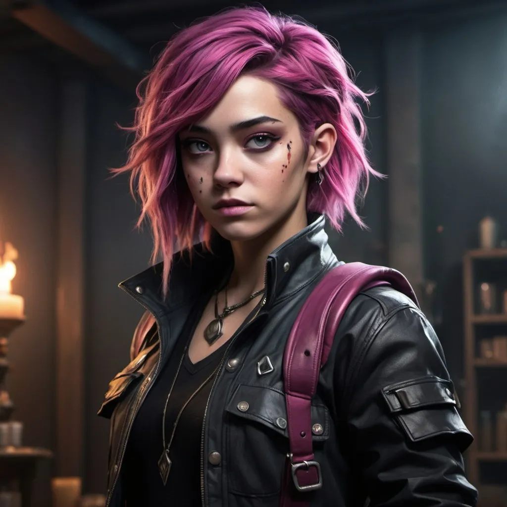 create a character inspired by Vi from Arcane Netflix