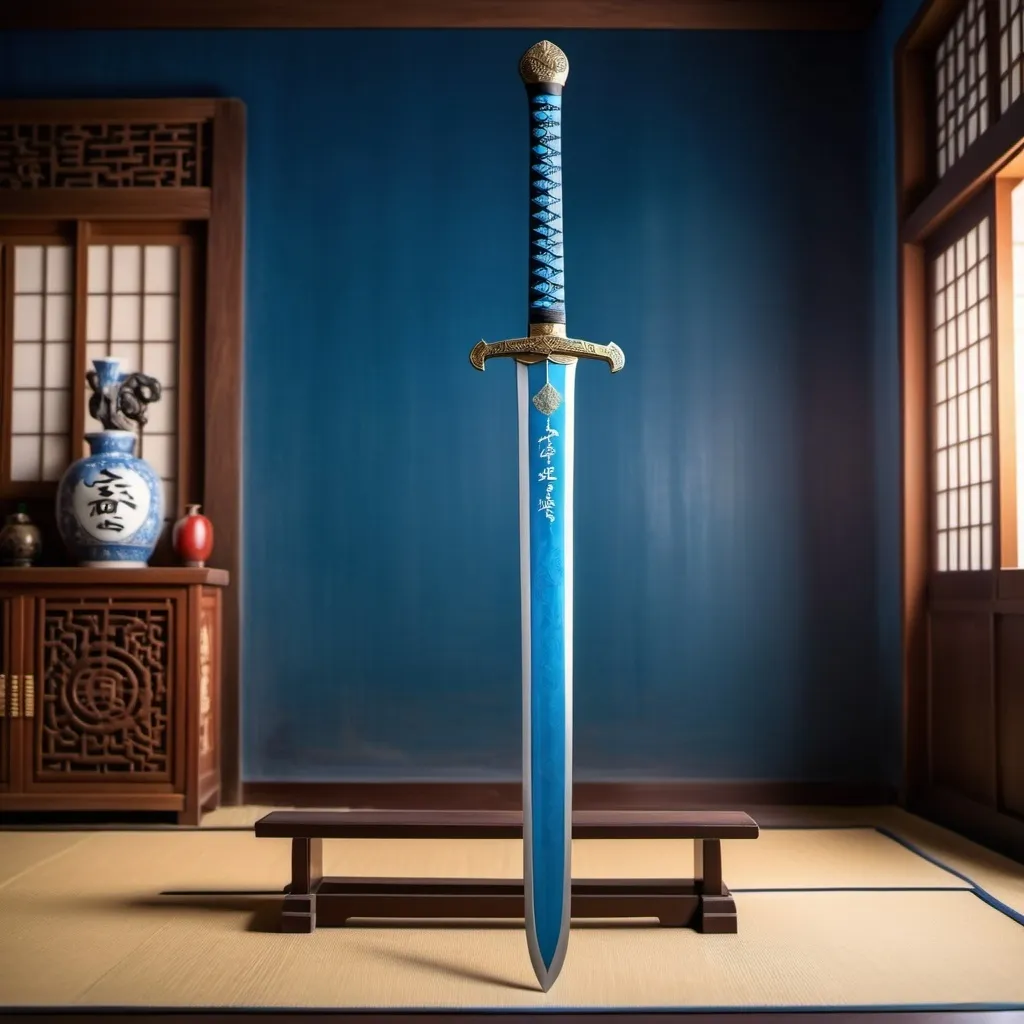 a traditional korean sword with engraving having ene...