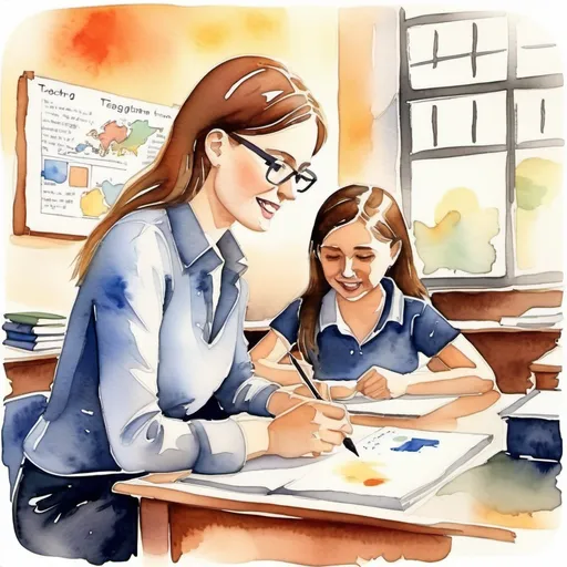 Teaching English As A Foreign Language Watercolor Image