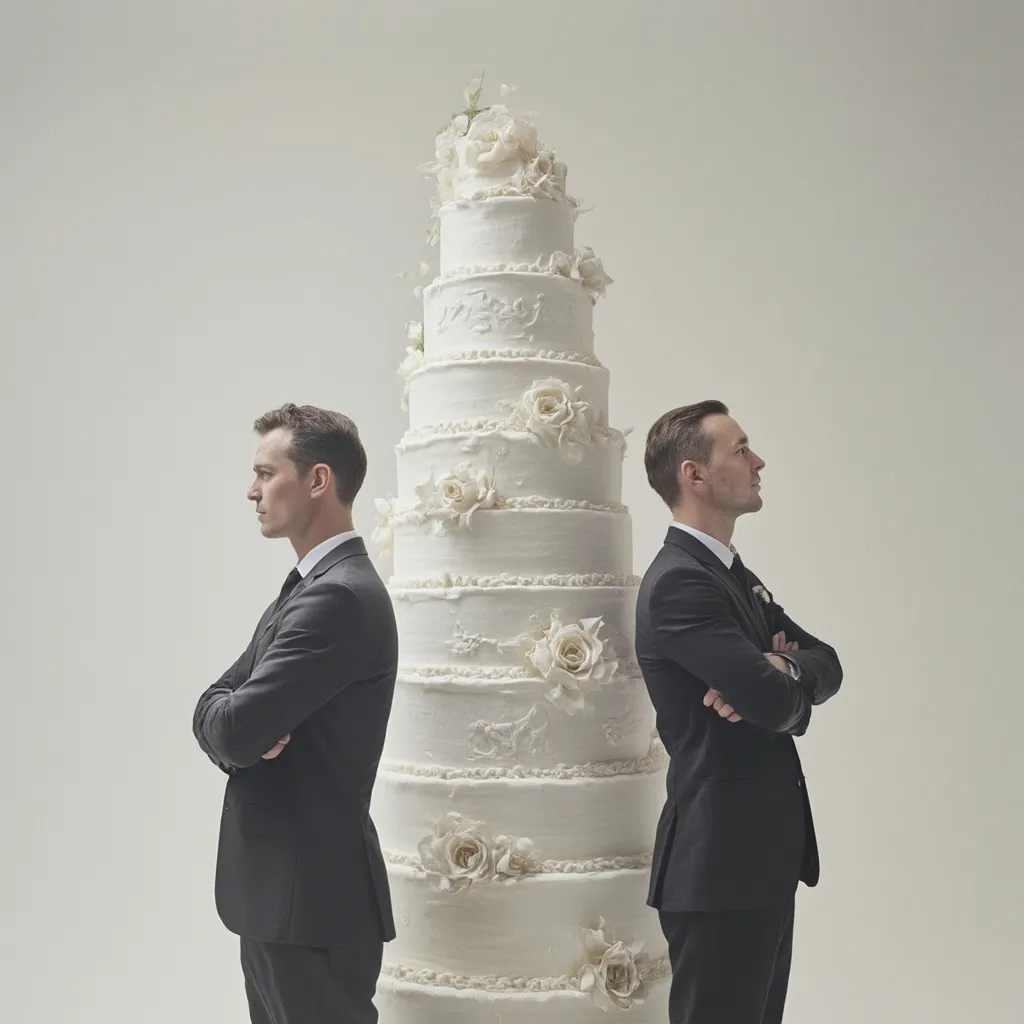 two guys standing back to back with each other with...