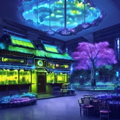 A large indoor fantasy market filled with stalls. It...