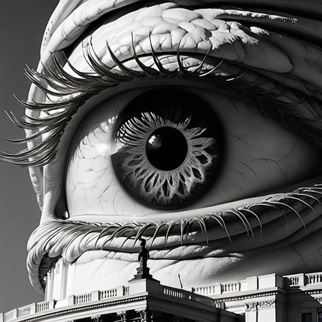 Detailed eye, overlooking the United States Capitol...