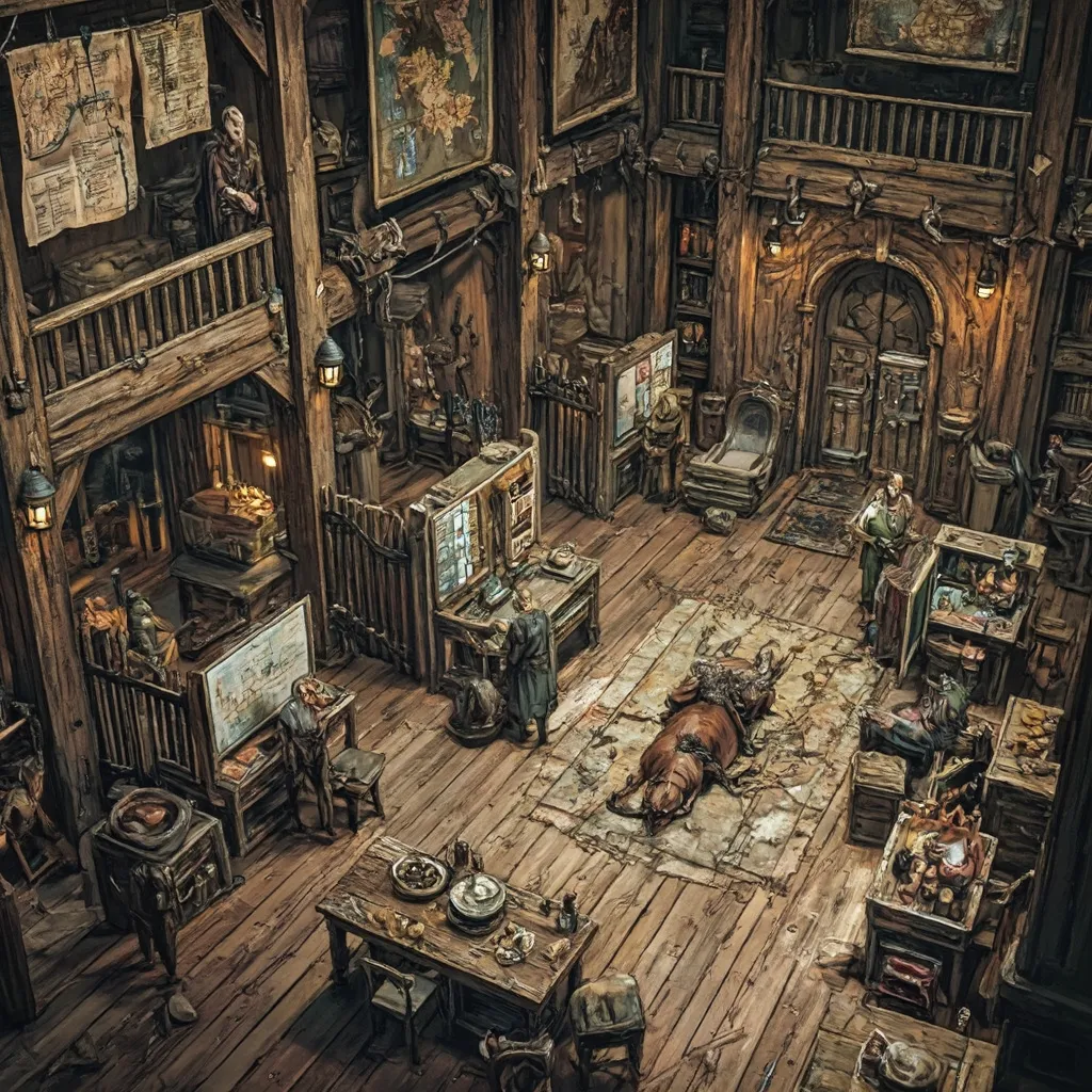 Large Medieval fantasy adventurers guild, Anton Piec...