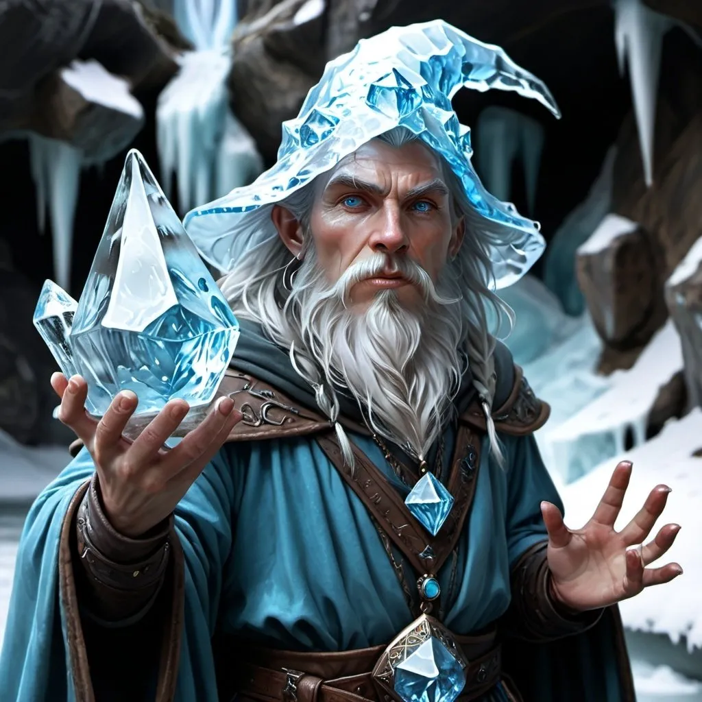 hyper realistic ice wizard dnd