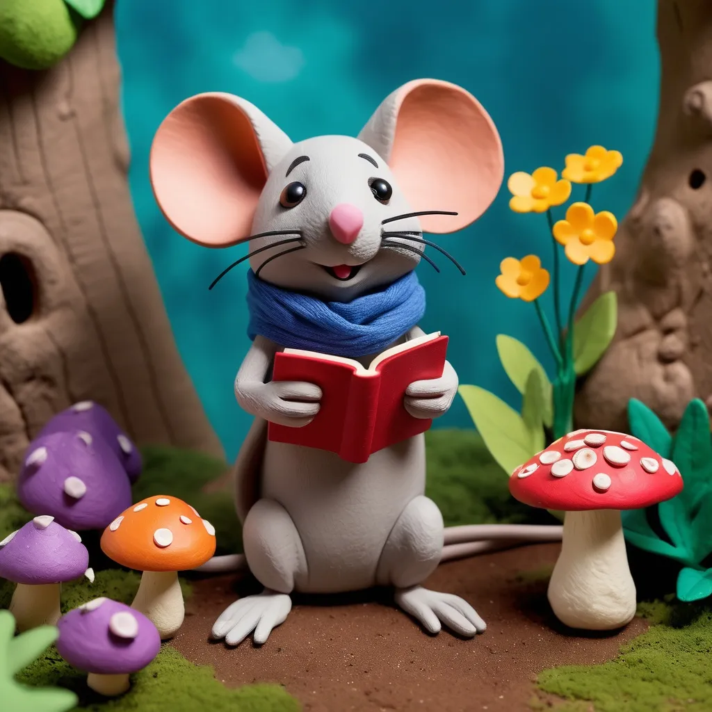 Design a claymation scene for a children’s storybook...