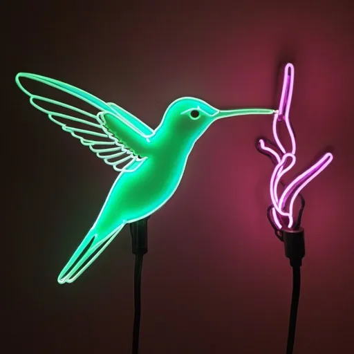 add an electroluminescent neon colored hummingbird
