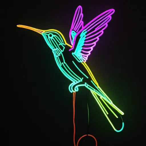 add an electroluminescent neon colored hummingbird
