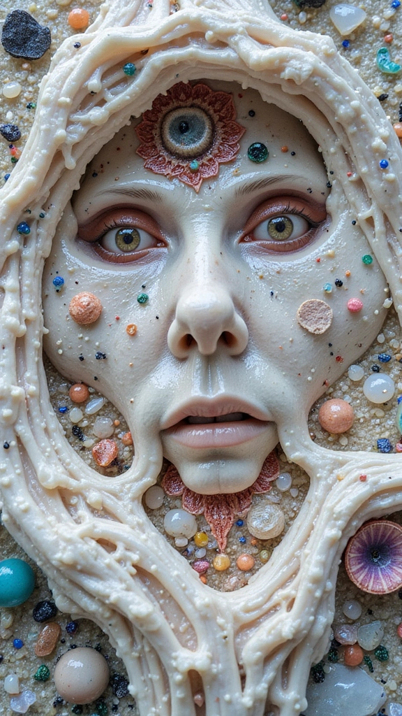 This **“flesh mandala”** is a hyperreal masterpiece...