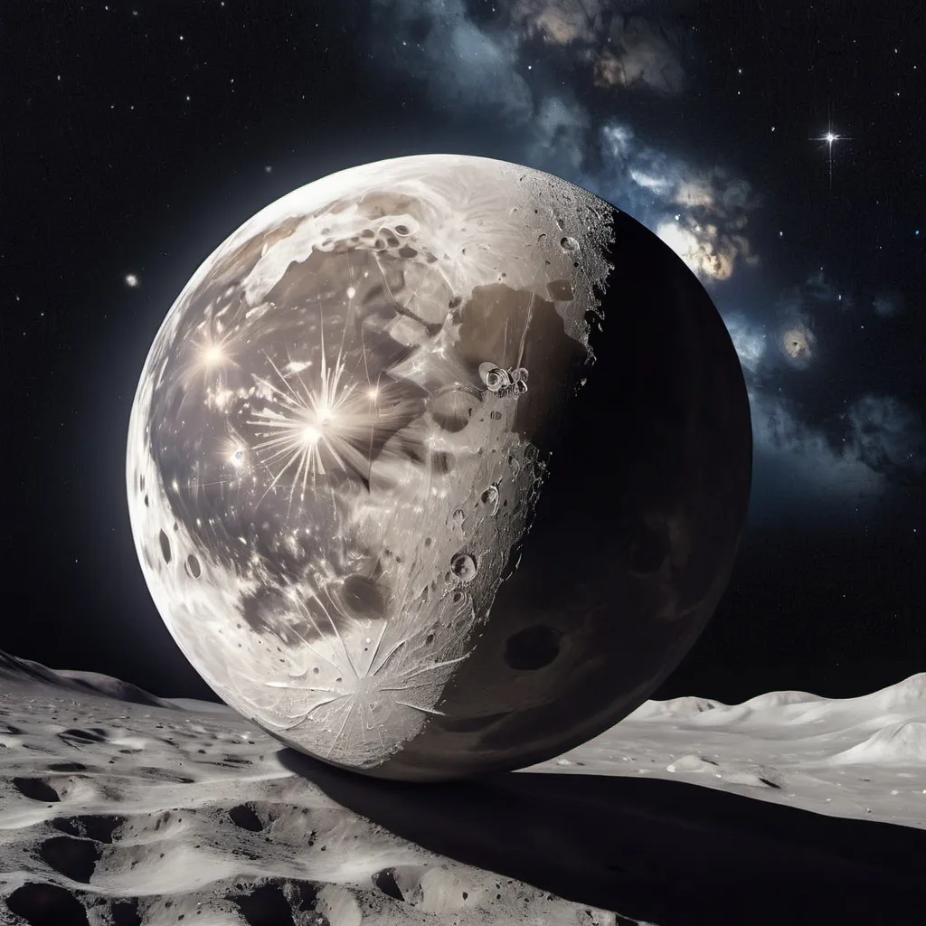 back of the moon and earth in front whit stars