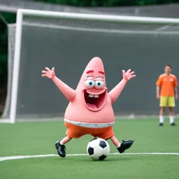 Spongebob And Patrick Playing Soccer SpongeBob SquarePants" A Friendly