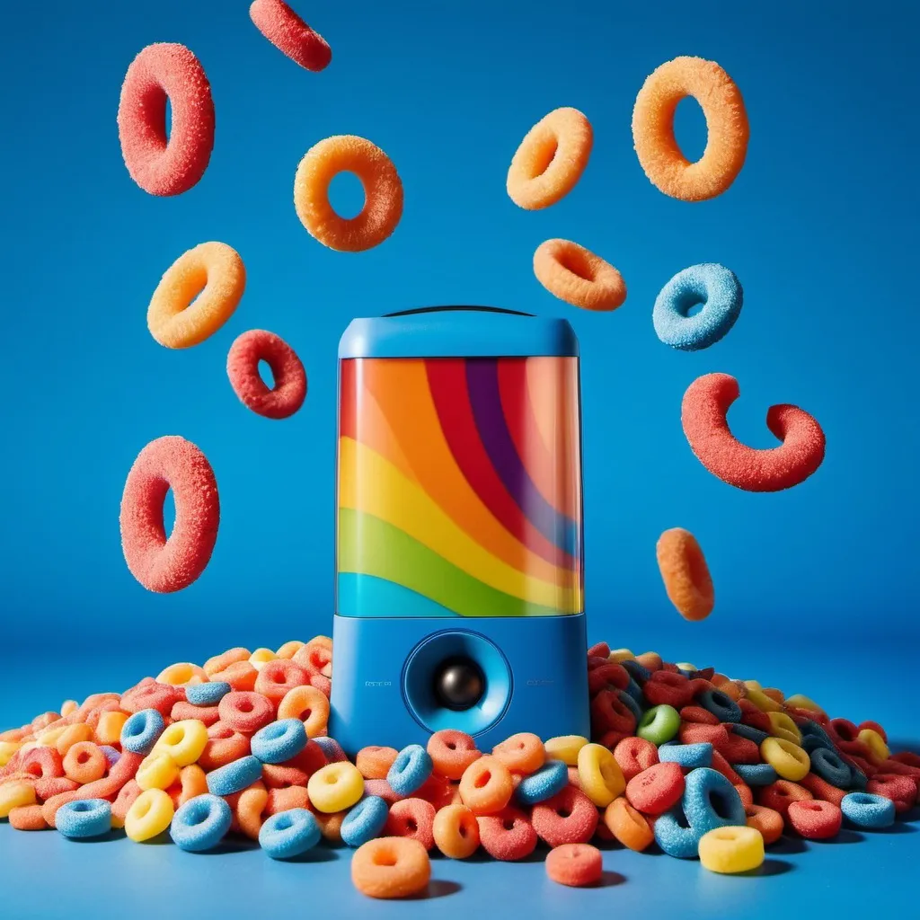 A product shot with a blue back drop. In front of th...