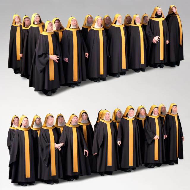 Two rows parallel of tall soldier popes, leaded by a... | OpenArt