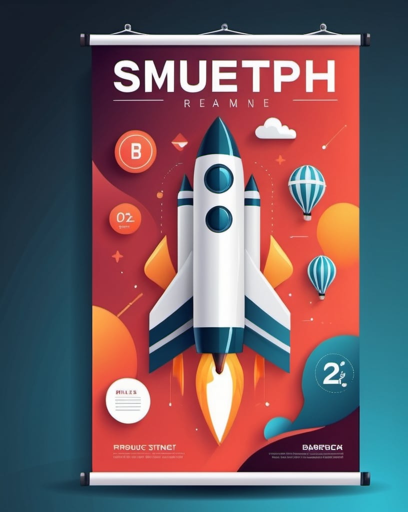 product launch banner with sleek elements, 2d vector...